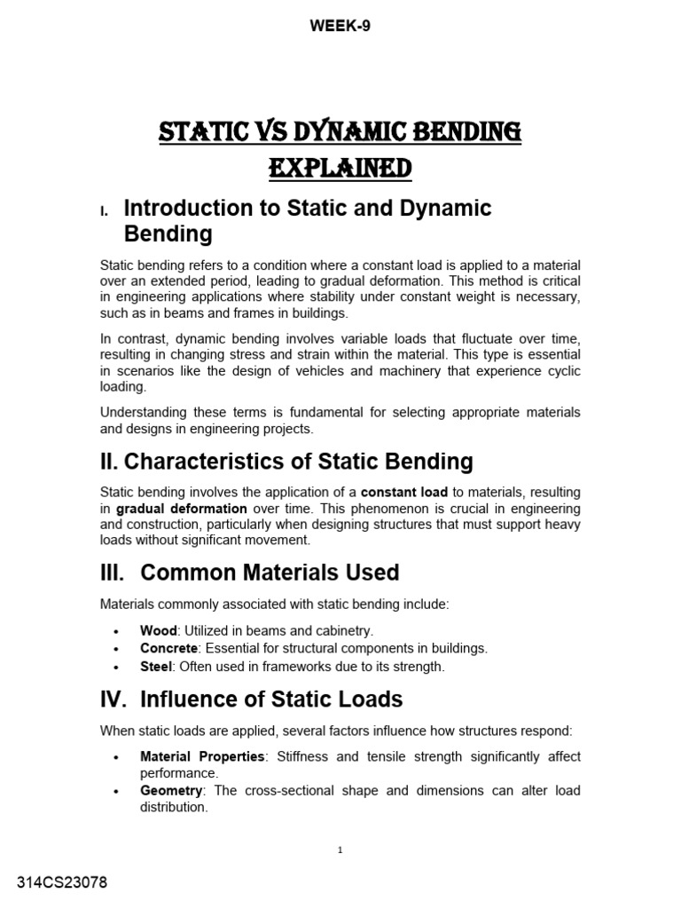 Static Vs Dynamic Bending Explained - Watermark - Watermark | PDF ...