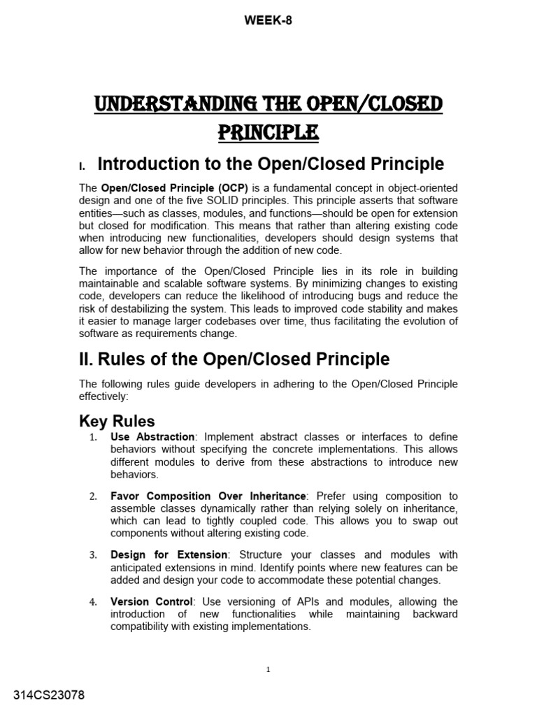 Understanding The Open Closed Principle Watermark Watermark | PDF | Class (Computer Programming ...