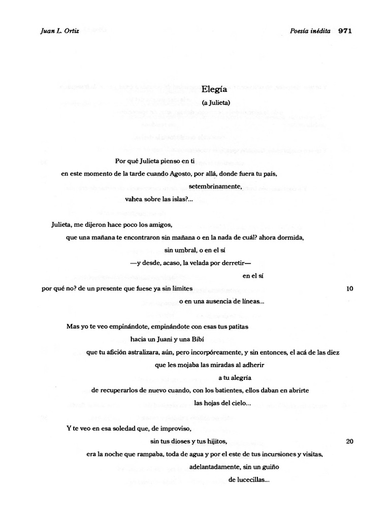 Elegía (A Julieta) | PDF