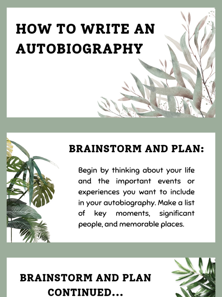 Autobiography English Educational Presentation Green Botanical - 20250618 - 211950 - 0000 | PDF