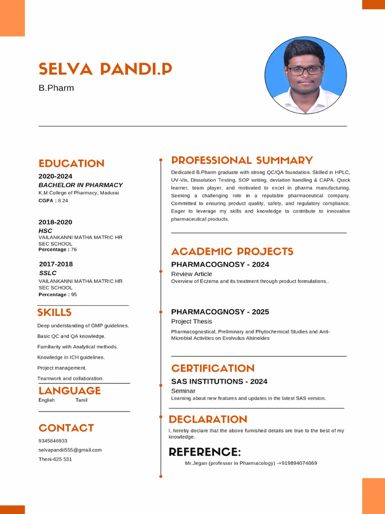 Selva Pandi RESUME | PDF