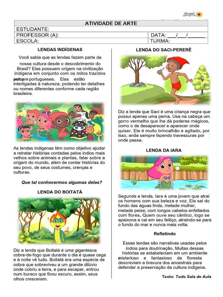 Lendas Indígenas na Educação Infantil | PDF | Lendas