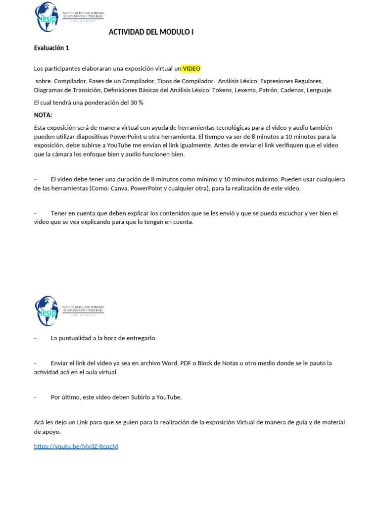 EVALUACION 1 (Compiladores) ... | PDF