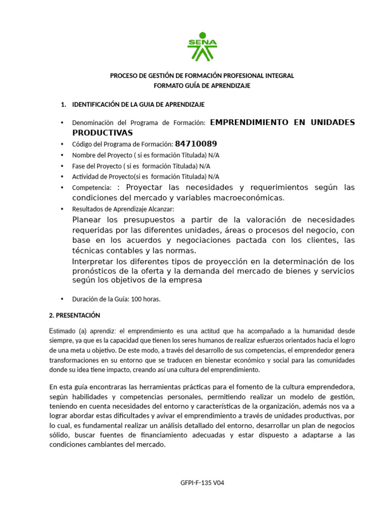 GuiadeAprendizaje 1 | PDF | Business | Iniciativa empresarial