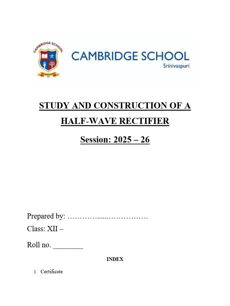Half-Wave Rectifier Project Guide | PDF | Rectifier | Electricity