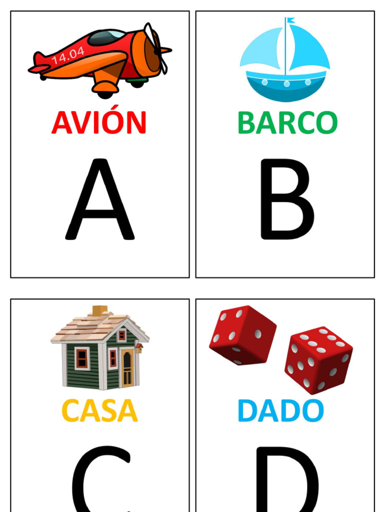 Abecedario Imprimible Fichas Letras Aprender | PDF