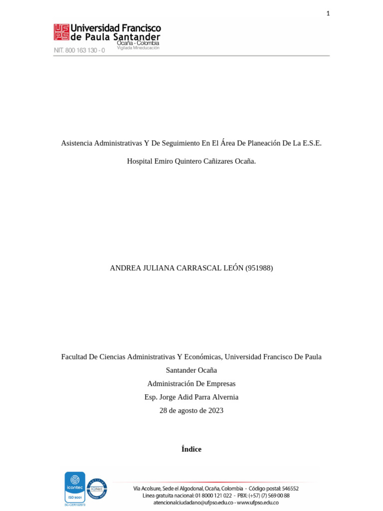 Plan de Trabajo Andrea Juliana Carrascal. 951988 | PDF | Planificación ...