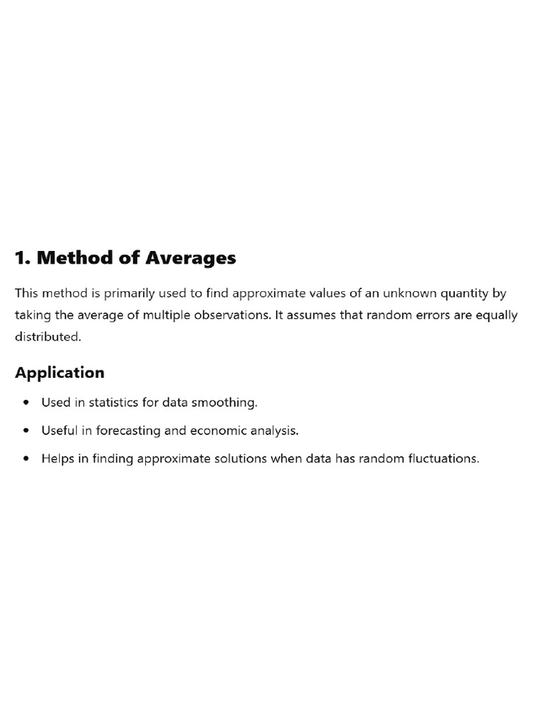 Method of Averages and Least Squares | PDF