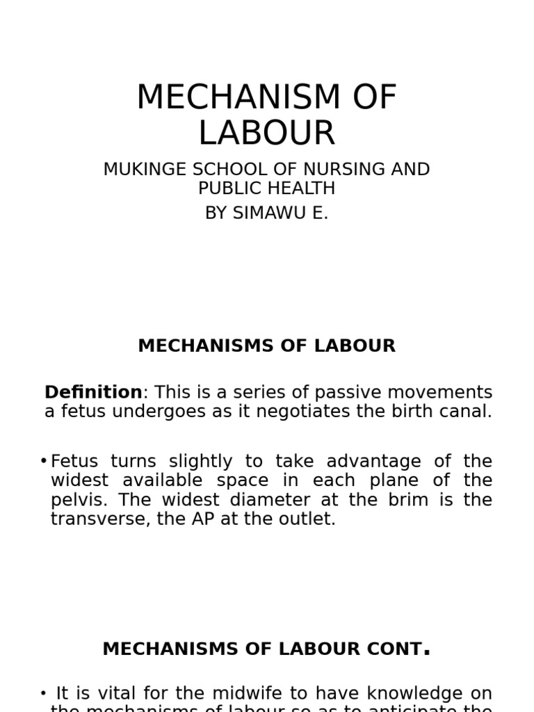 Mechanism of Labour | PDF | Pelvis | Anatomical Terms Of Motion