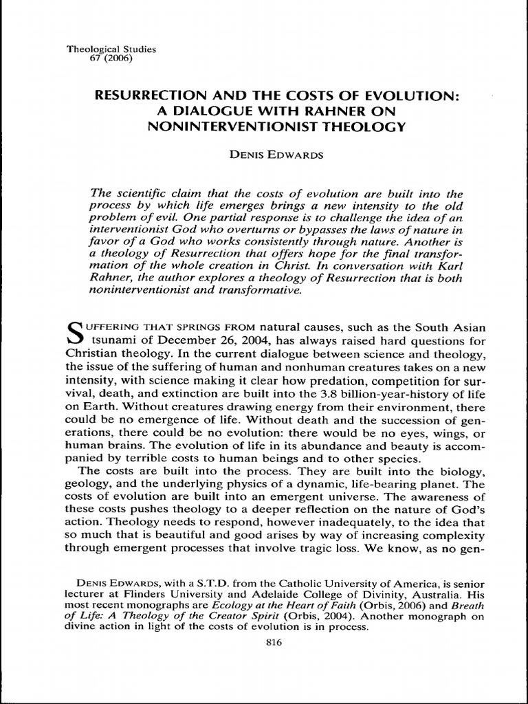 Edwards Resurrectio Costs Evolution | PDF | Resurrection Of Jesus ...