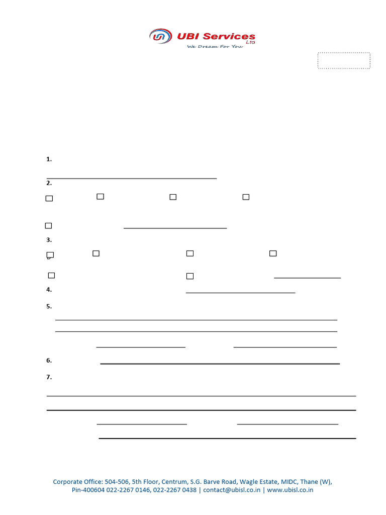 DSA Application Form for UBI Services | PDF | Indemnity | Taxes