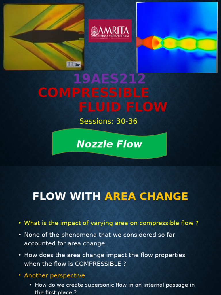 CFF Sessions 30 36 Nozzle Flow | PDF | Fluid Dynamics | Compressible Flow