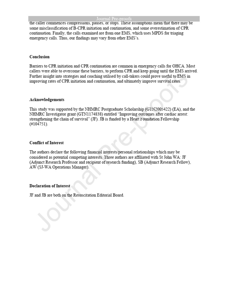 Barriers To CPR Initiation Pag - 10 | PDF