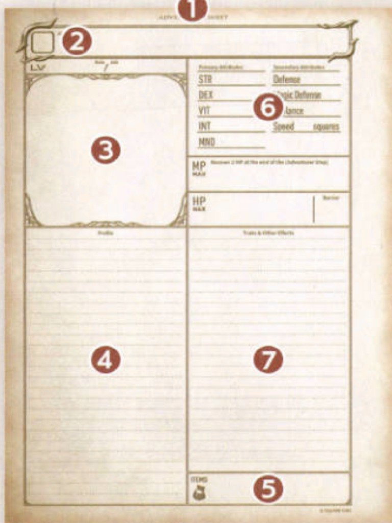 Ffxiv TTRPG Character Sheet Fillable | PDF