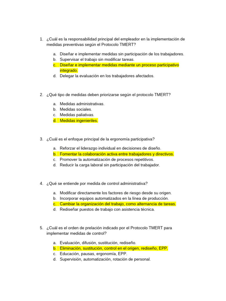 Evaluación TMERT Módulo4 | PDF