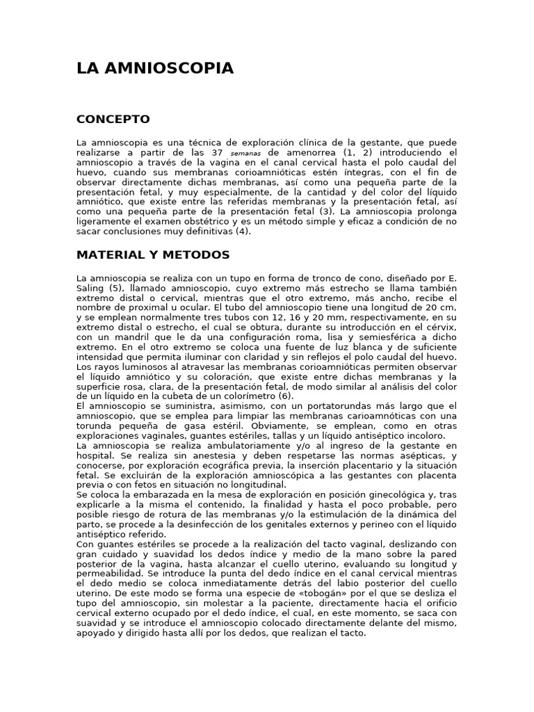 Qué es la amnioscopia | PDF | Parto | El embarazo
