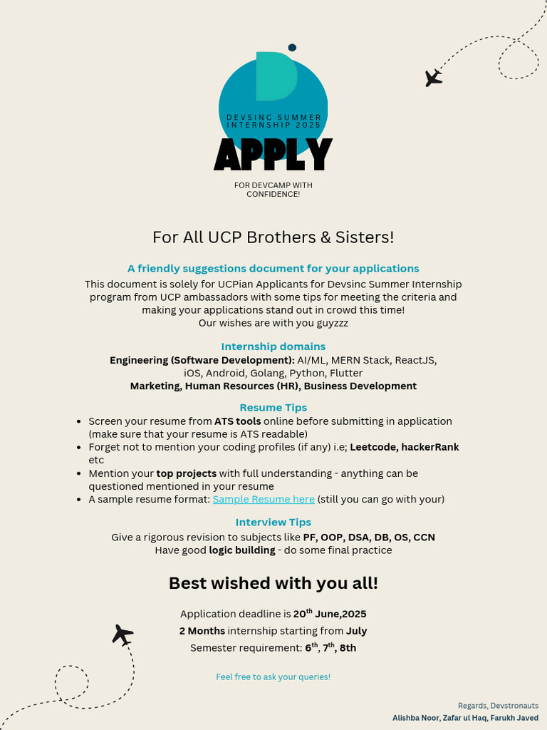 Devsinc Summer Internship 2025 - DevCamp | PDF