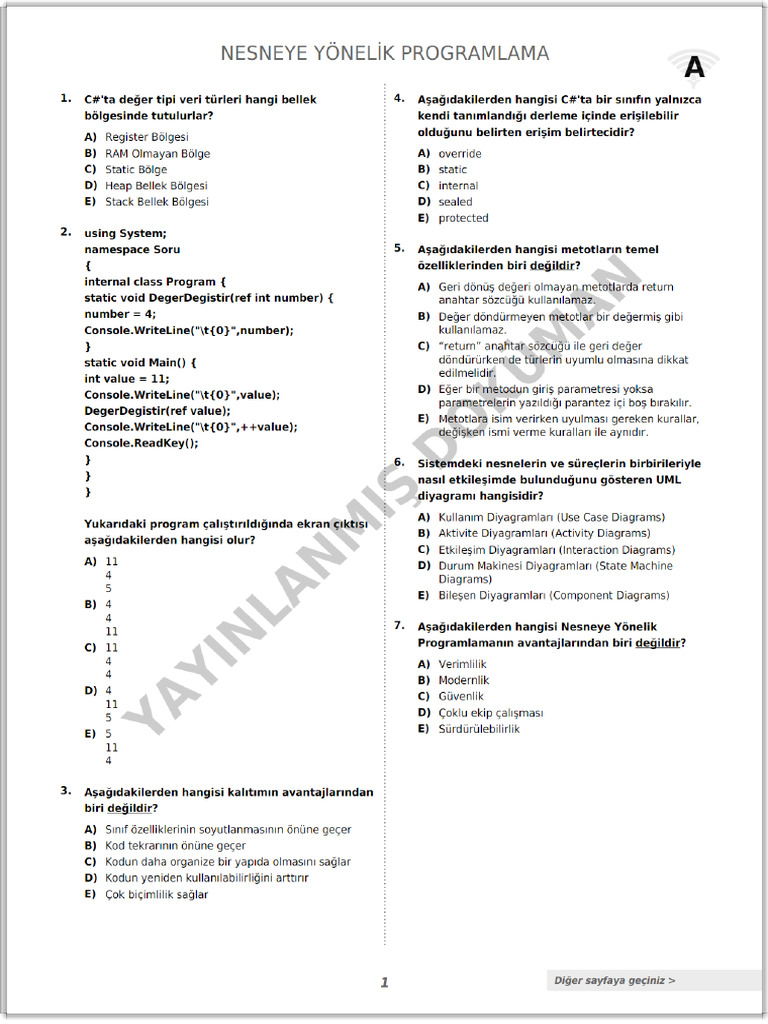 Final - Nesneye Yönelik Programlama - 2023 Güz | PDF
