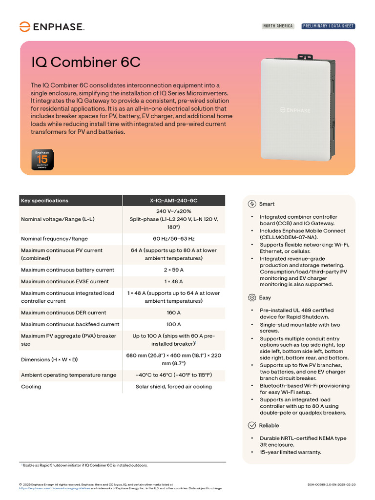 DSH 00585 en Us Iq Combiner 6c | PDF | Battery Charger | Electrical ...