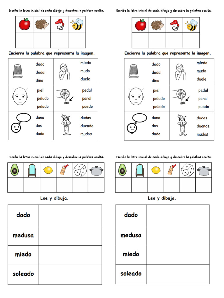 Actividades Letra D | PDF