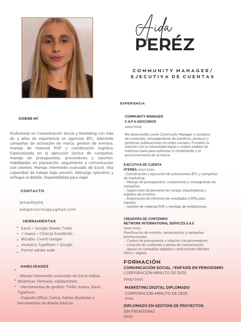 Aida Pérez: Experiencia en Logística y Marketing | PDF | Logística ...