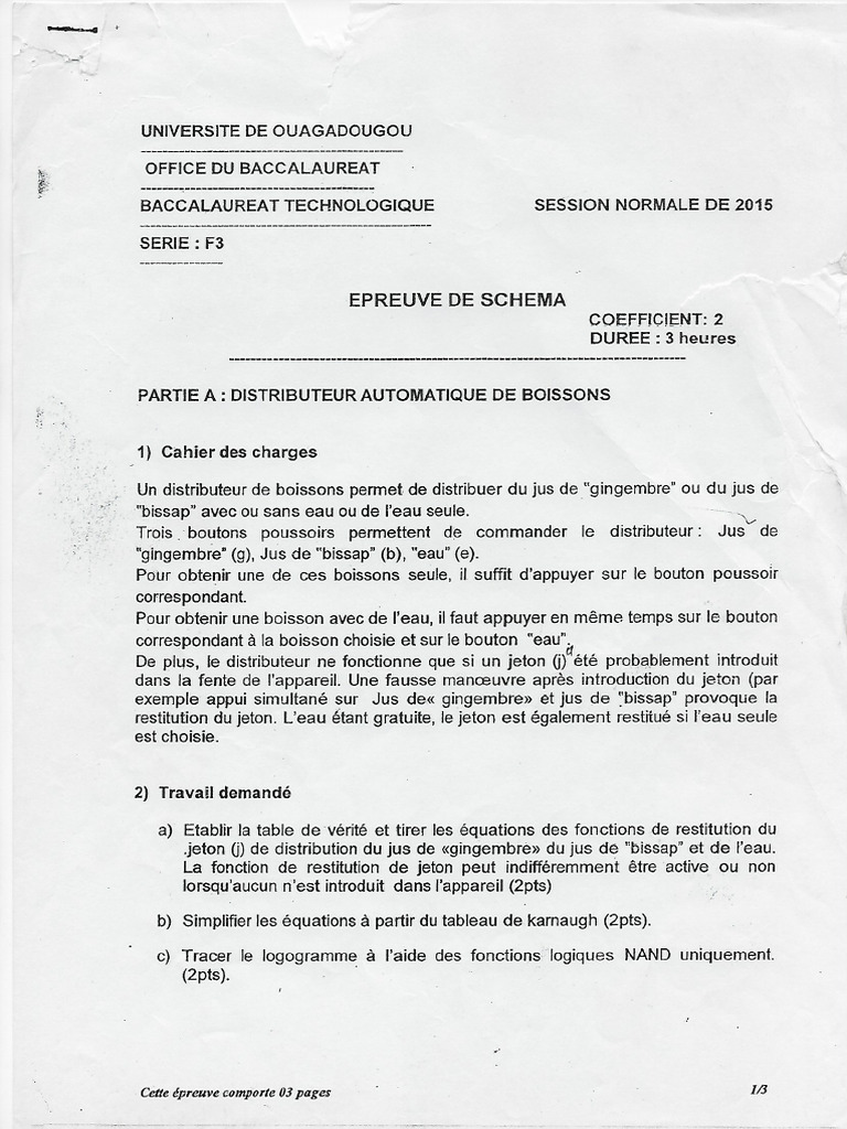 Bac 2015 Schéma | PDF