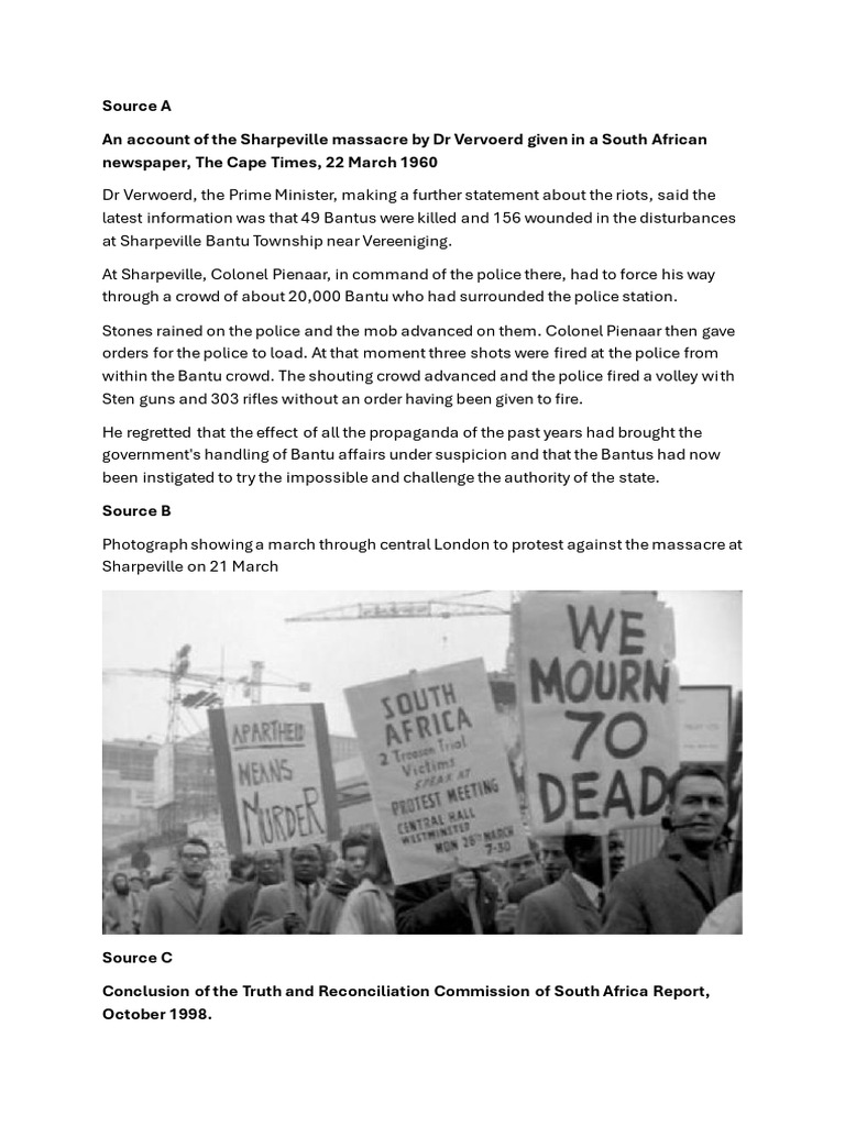 Apartheid Practice Paper 2 | PDF | Protest | South Africa