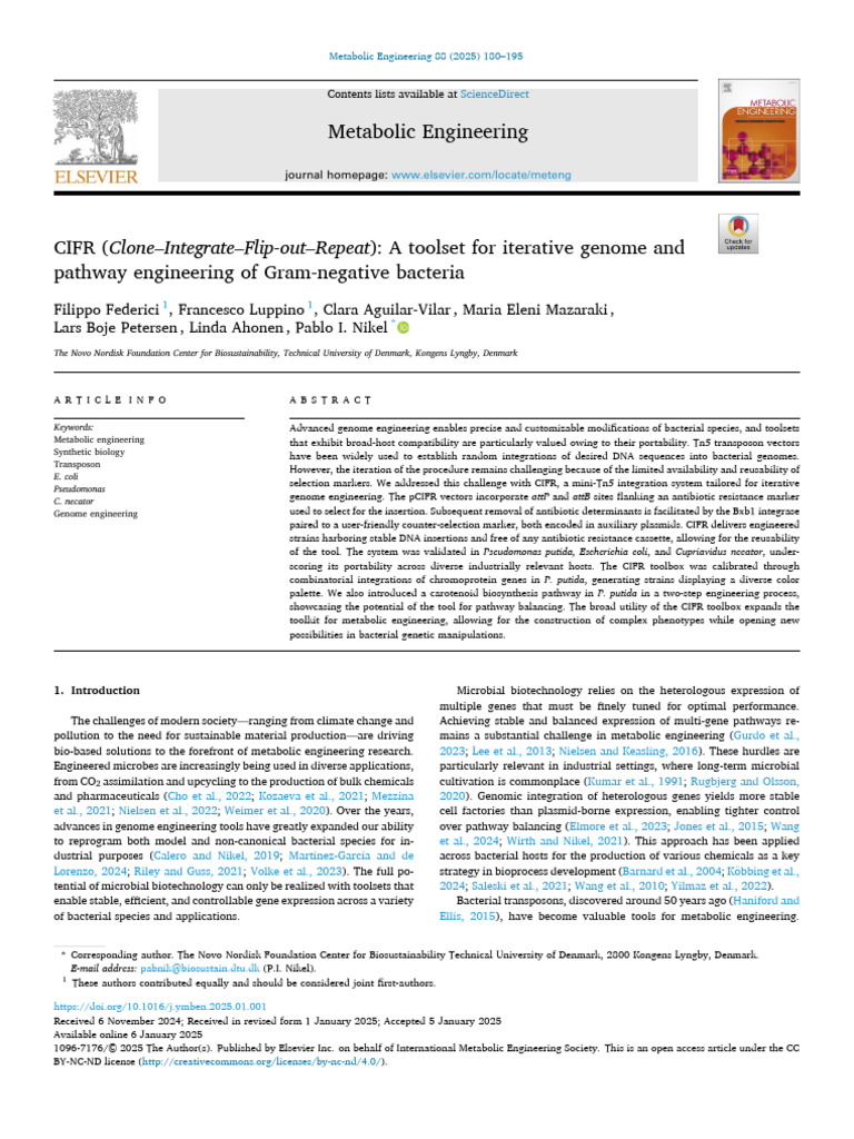 CIFR Main Paper | PDF | Molecular Cloning | Plasmid