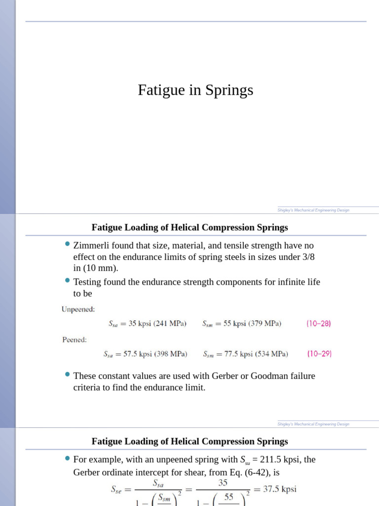 Fatigue in Springs | PDF | Fatigue (Material) | Strength Of Materials