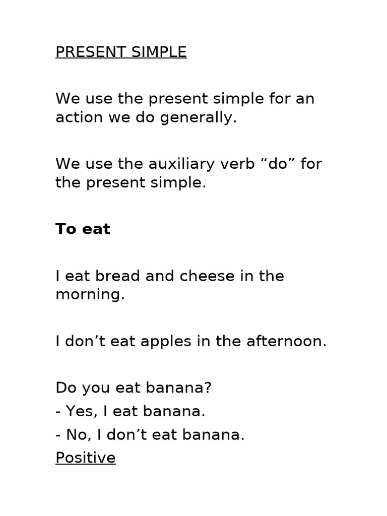 Present Simple - Exercise 1 | PDF