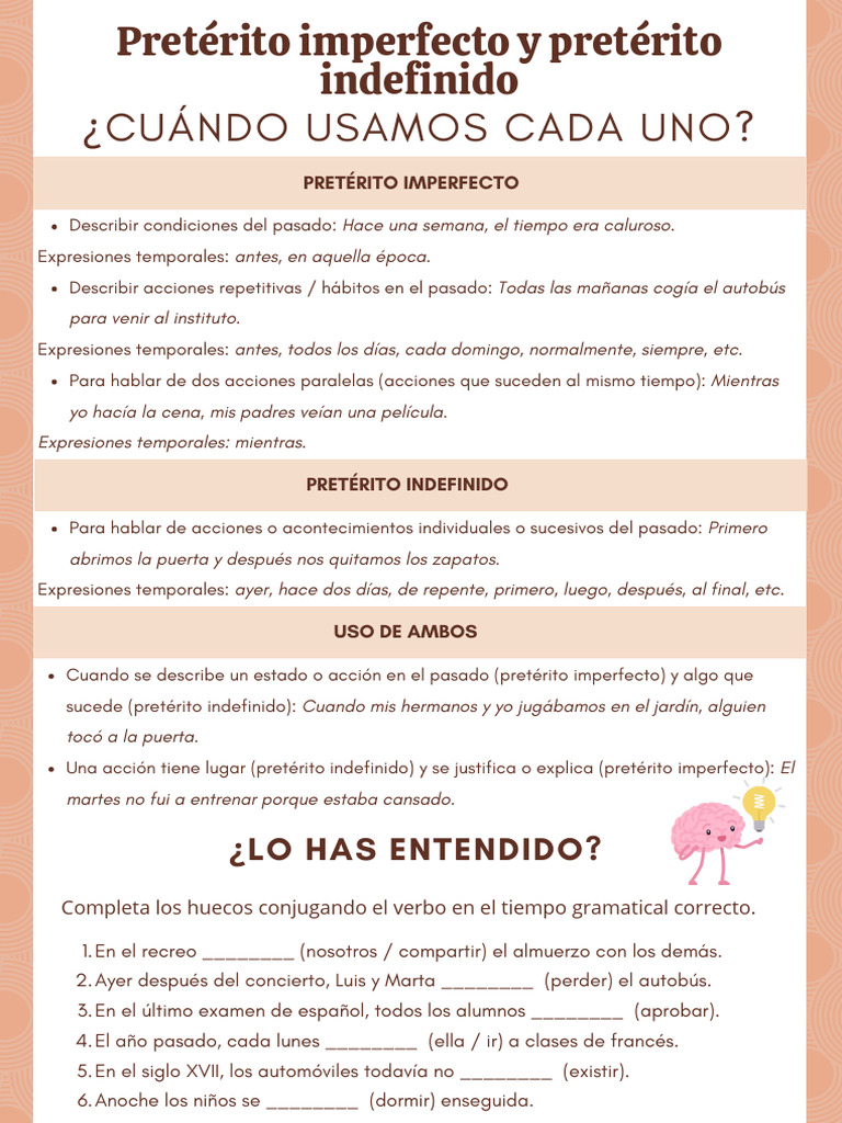 Pretérito Imperfecto, Indefinido - Grupo 9 (Ha) | PDF | Verbo