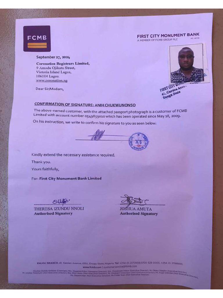 Bankers Confirmation | PDF