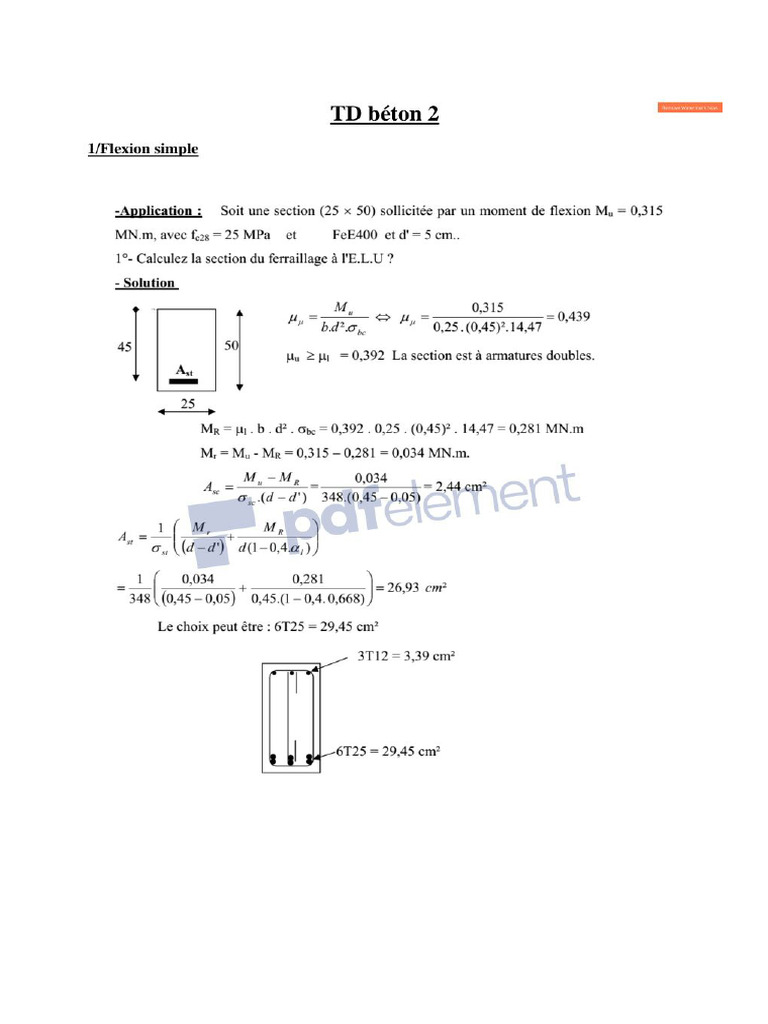 TD1+Solution Béton Armé 2 | PDF