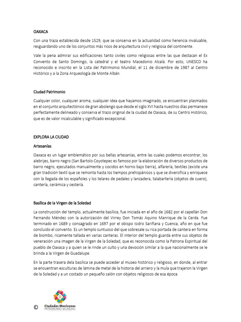 Patrimonio y Cultura de Oaxaca | PDF | templo