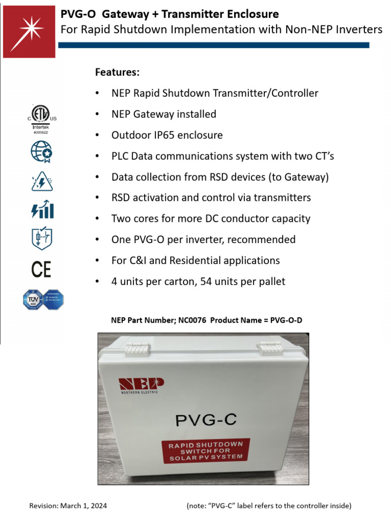 NEP PVG O Datasheet March 2024 | PDF