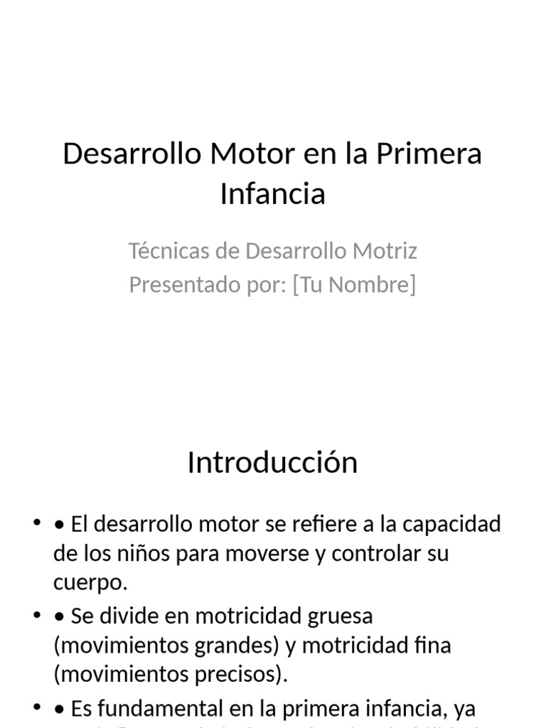 Desarrollo Motor Primera Infancia | PDF