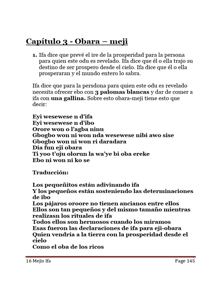 Prosperidad y Ritual en Eji-Obara Ifa | PDF | Creencia religiosa y ...