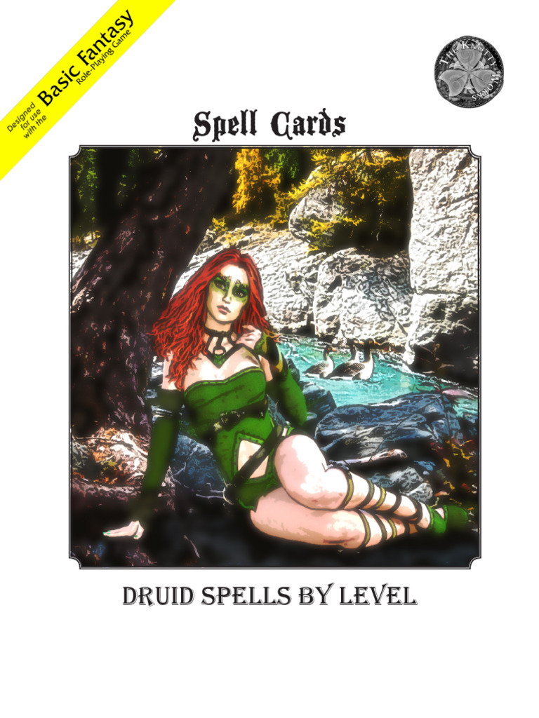 Basic Fantasy Spell Cards Druid Spells by Level | PDF | Trapping