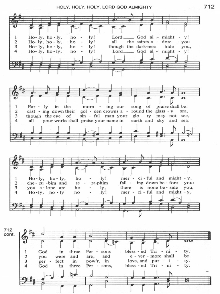 712 Holy, Holy, Holy, Lord God Almighty | PDF