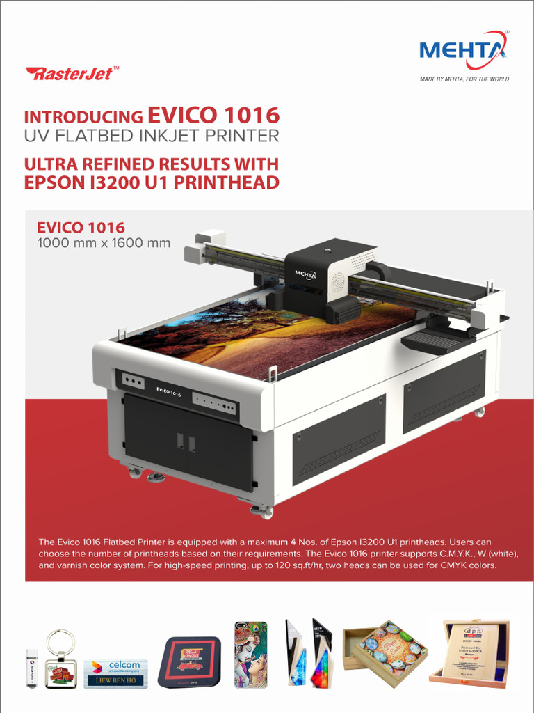 Mehta - UV Flatbed Printer - Evico 1016 - Sep 2024 | PDF