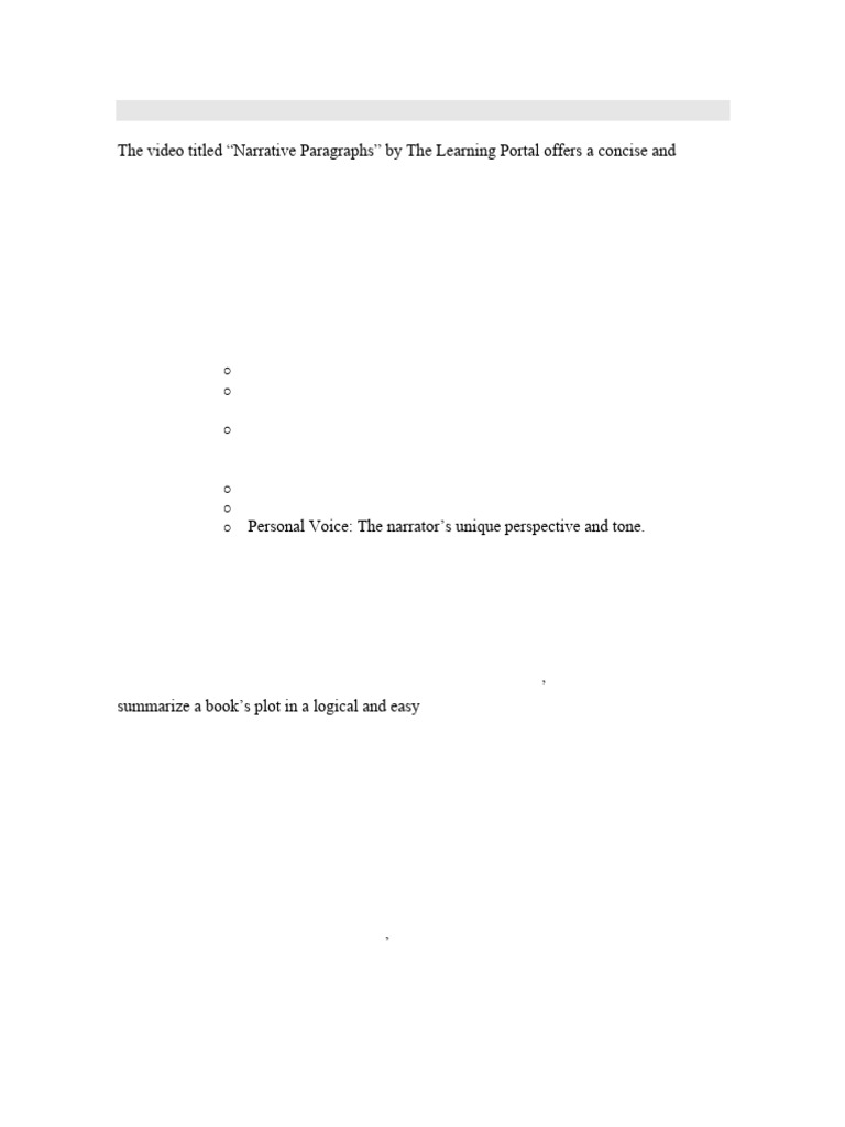 Reading and Writing Assignment Narrative Paragraph by Abdiel Gã - Mez ...