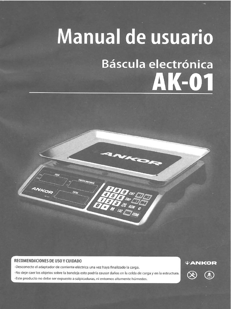 Manual Usuario - Báscula Electrónica 40 KG (Ankor) | PDF