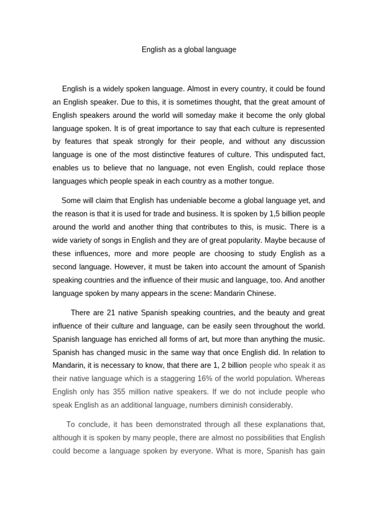 English as a Global Language Overview | PDF