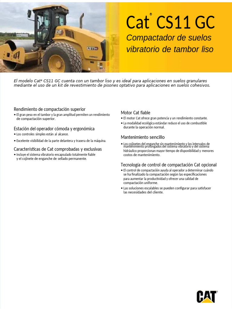 PDF Rodillo Cat cs11 GC Manual | PDF | Rodamiento (Mecánico) | Motores