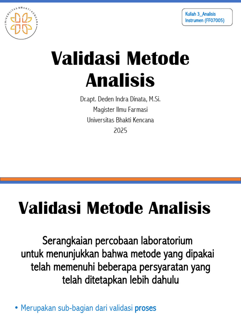 03 Validasi Metode Analisis Compressed | PDF | Detection Limit | Assay