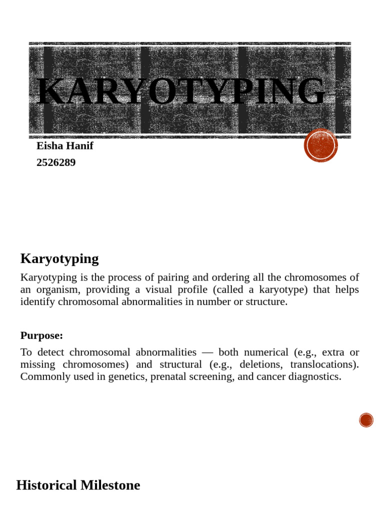 Karyotyping (Eisha Hanif) | PDF | Karyotype | Chromosome