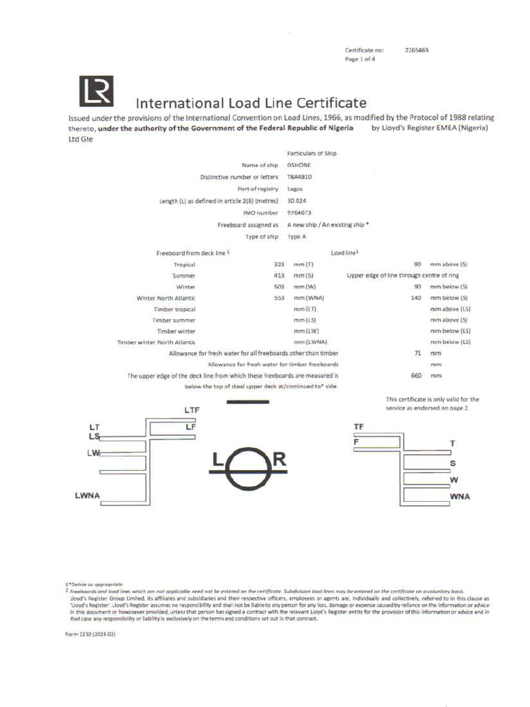 6.international Load Line Certificate | PDF