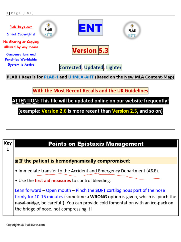 ENT 5.3 (Medicalstudyzone - Com) | PDF | Candidiasis | Otology