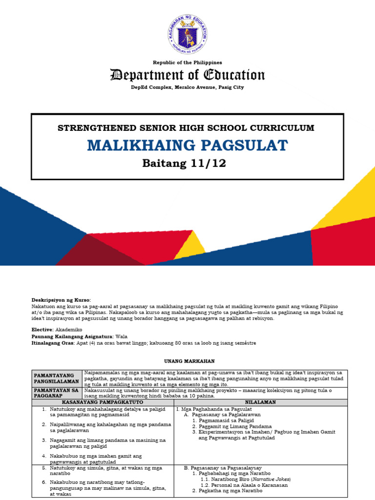 Malikhaing Pagsulat | PDF