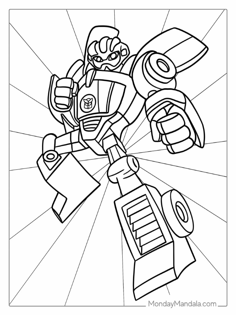 Easy Outline of Bumblebee Transformer Robot to Color | PDF